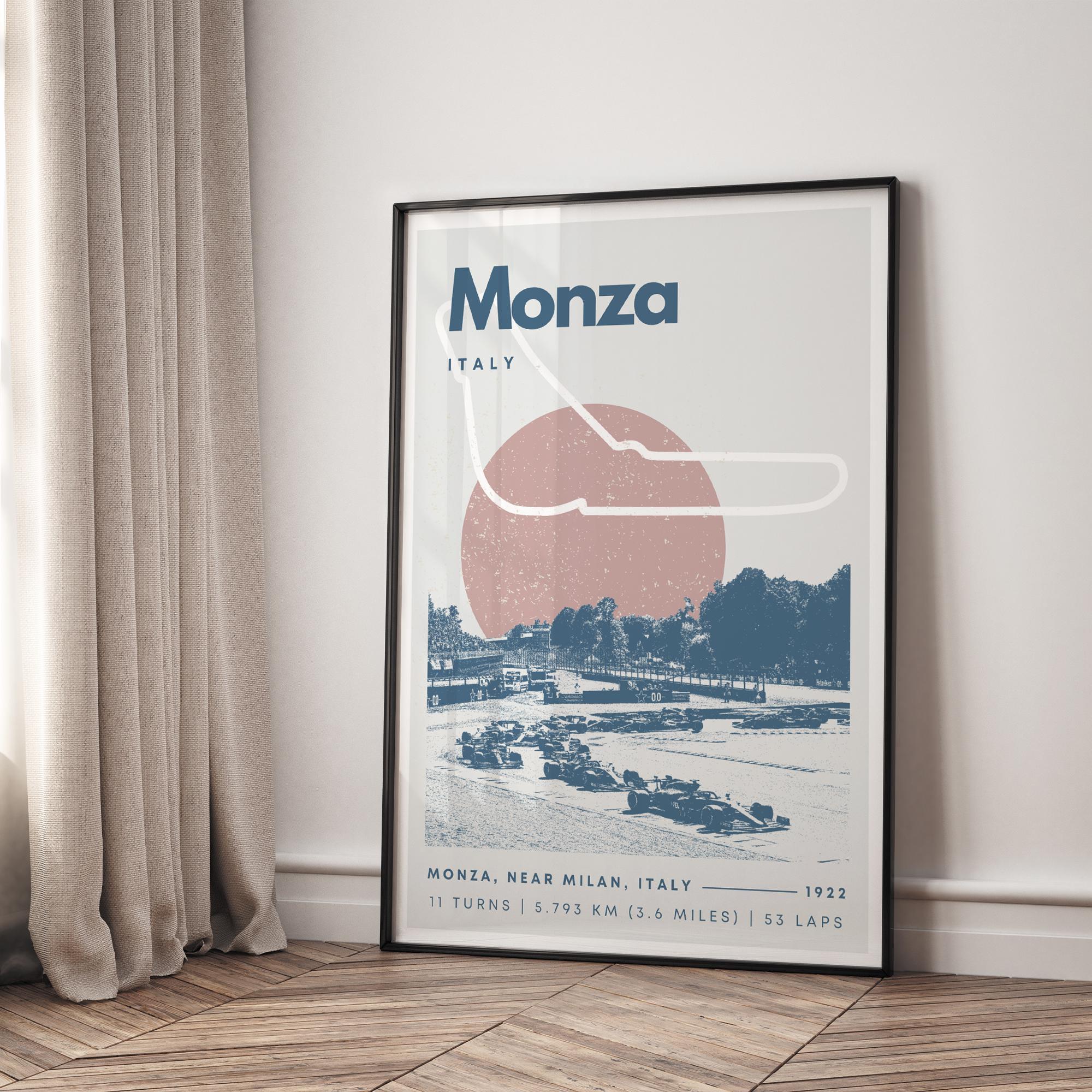 Monza F1 Circuit Poster: Italian Grand Prix Track Art Print, Motorsport ...