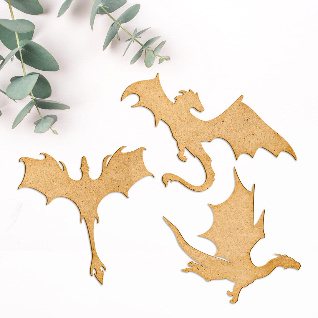 Dragon MDF Craft Blanks - Wooden Fantasy Cutouts for DIY Projects ...