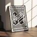 Howdy Mosaic Poster | Black and White Modern Home Decor, Hexagon Tile ...