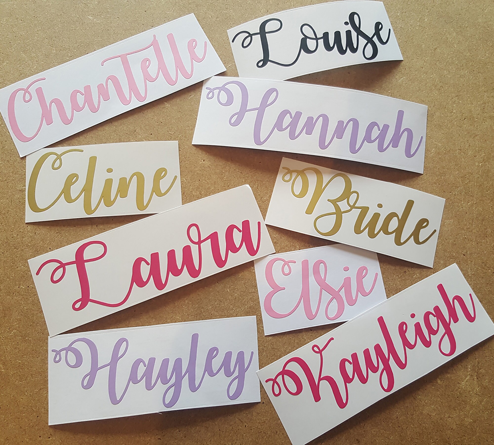 Personalised Curly Name Sticker / Vinyl Decal Label / Water | Etsy