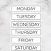 Weekdays White Sticker Labels | 7 Labels | Days of the Week Labels ...