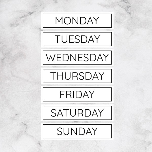 Labels for Days of Week - Etsy