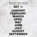 Weekdays, Months, Numbers Adhesive Vinyl Decal Set | Each Word is 1 ...