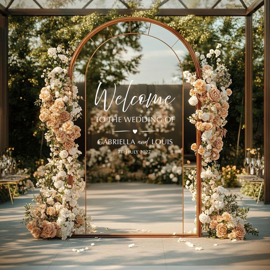 Custom Wedding Welcome Sign Decal: Personalised Vinyl Transfer - Etsy