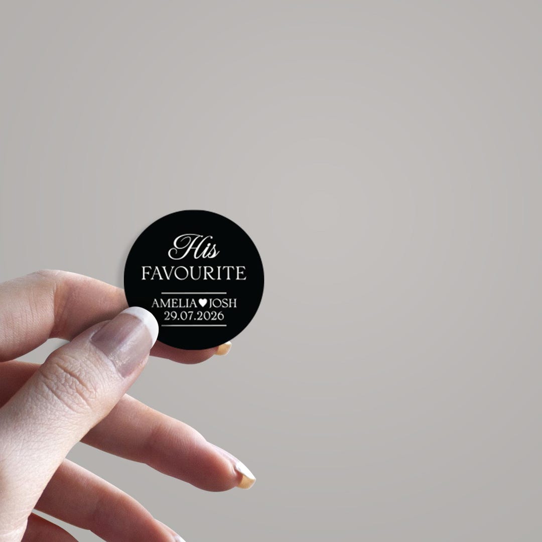 Her Favourite His Favourite Stickers for Wedding Favours | Wedding ...