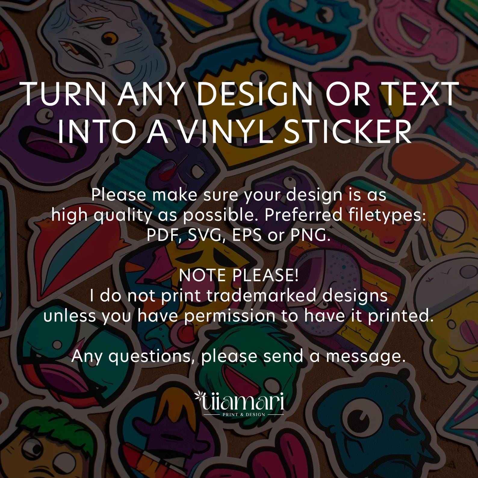 Custom Vinyl Logo Label Clear Stickers | Personalised Waterproof ...