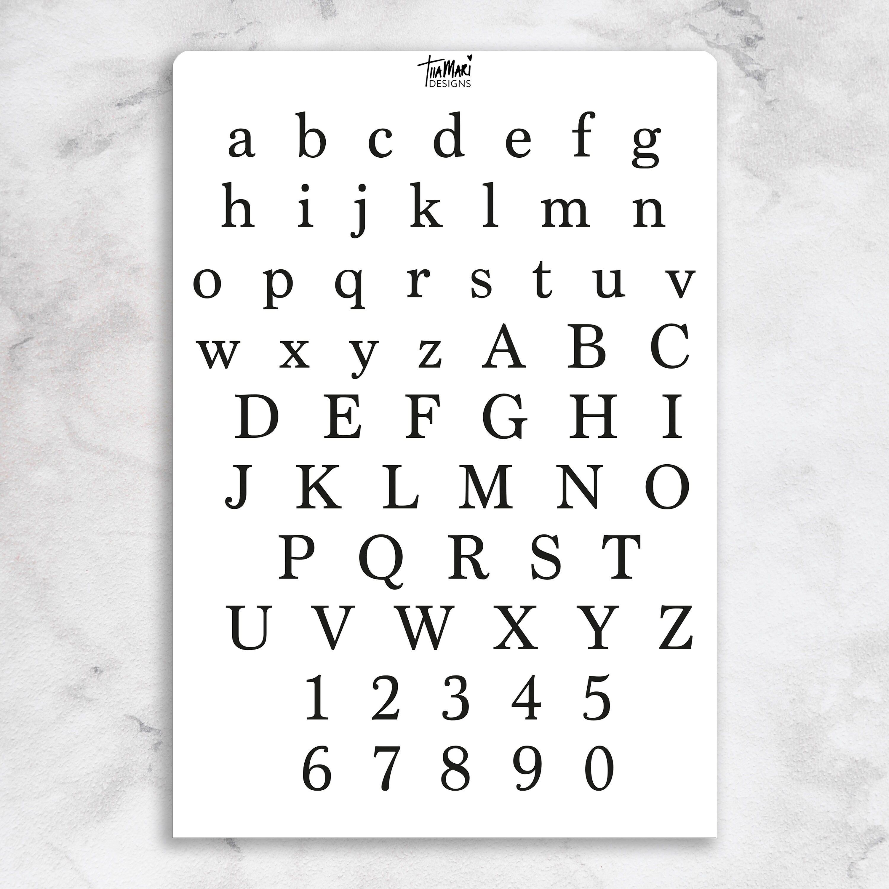 Alphabet Stickers Vinyl Sticker Sheet 62 Small Stickers 5 - Etsy