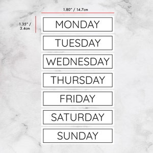 Weekdays White Sticker Labels | 7 Labels | Days of the Week Labels ...