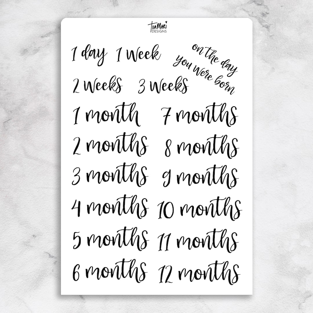 Baby Milestones Accomplishments Months Weeks Countdown Clear Vinyl ...