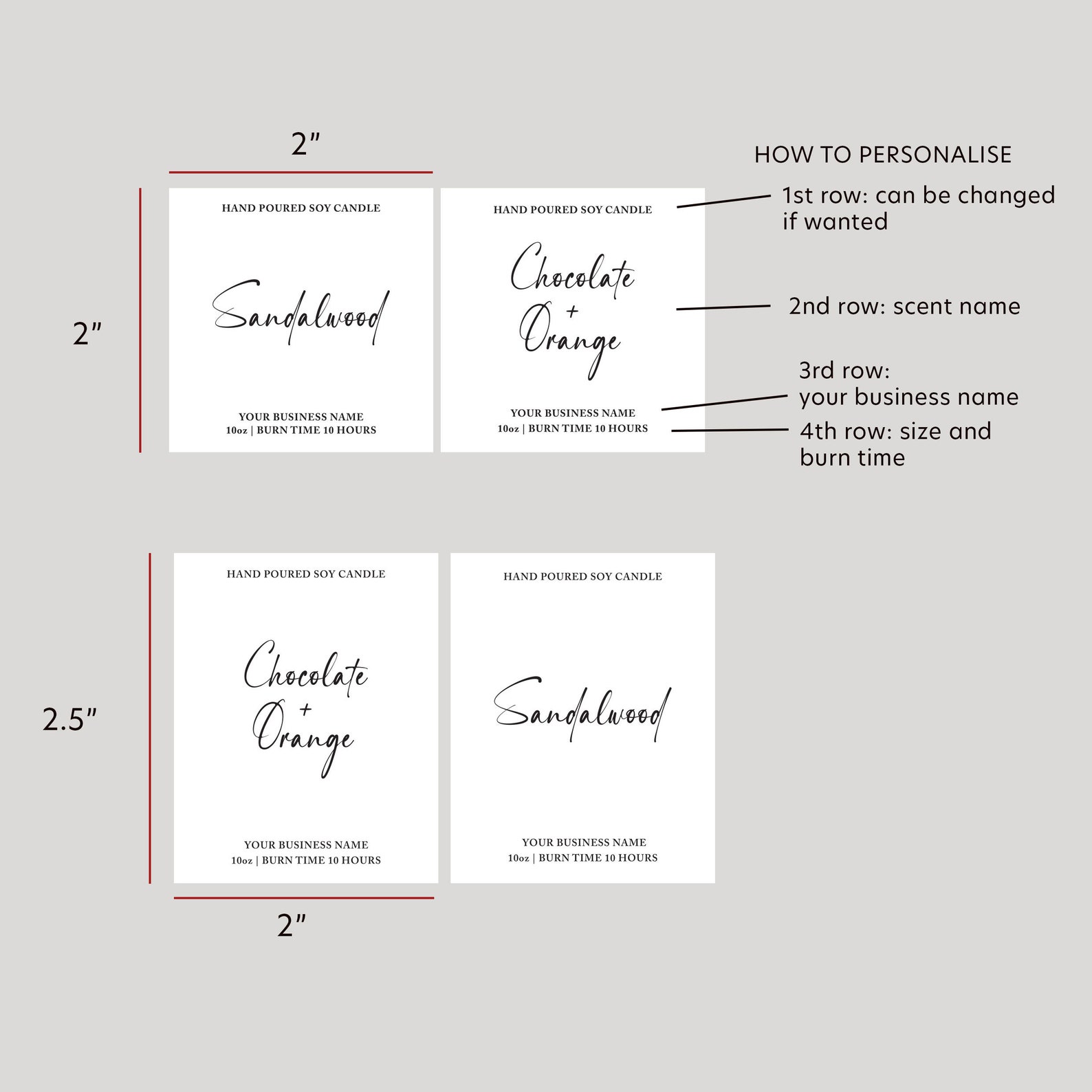 Personalised Candle Label Stickers, Simple & Modern, Black/foil, Clear ...