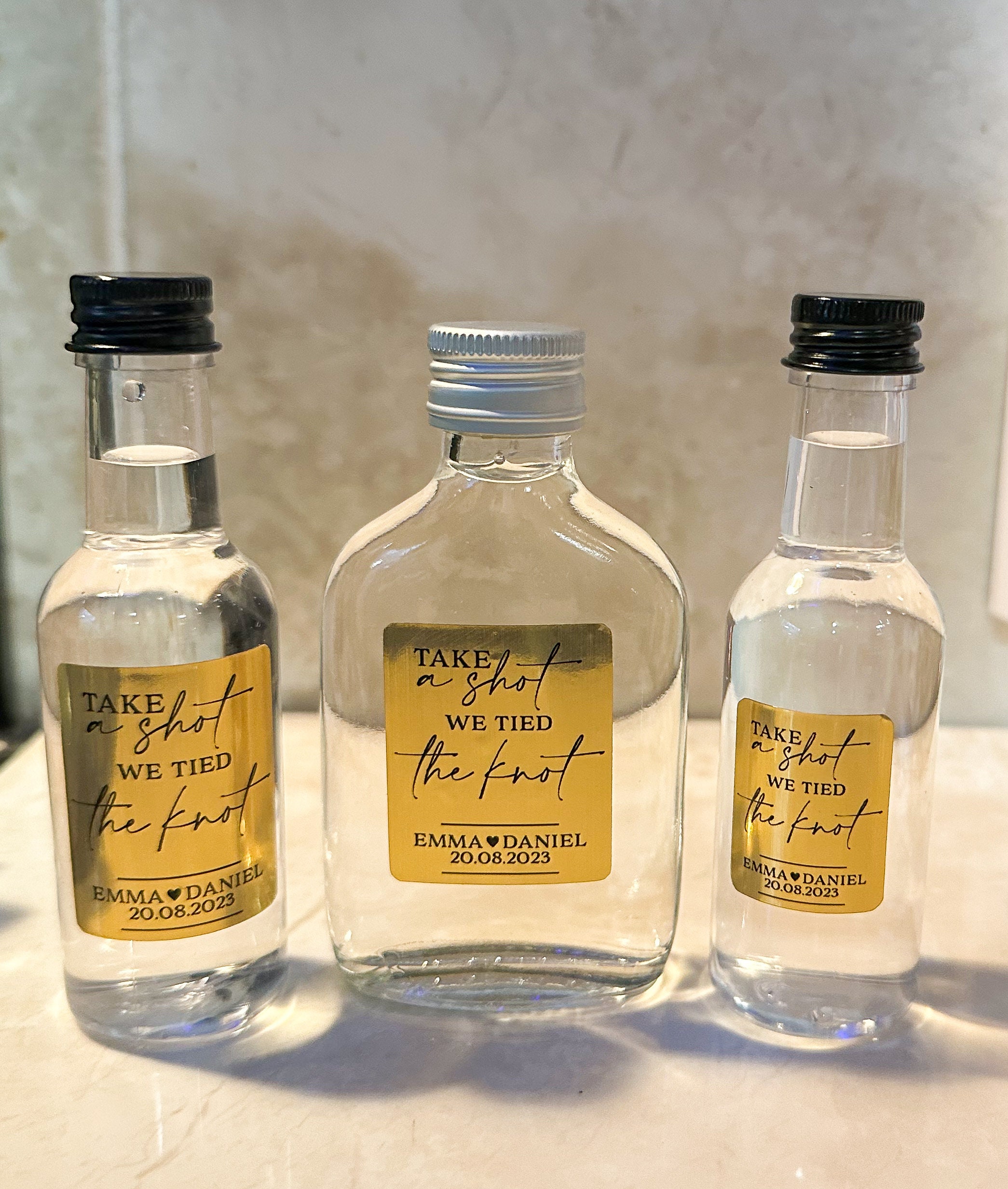 Take A Shot We Tied the Knot Stickers for Wedding Favour - Etsy UK