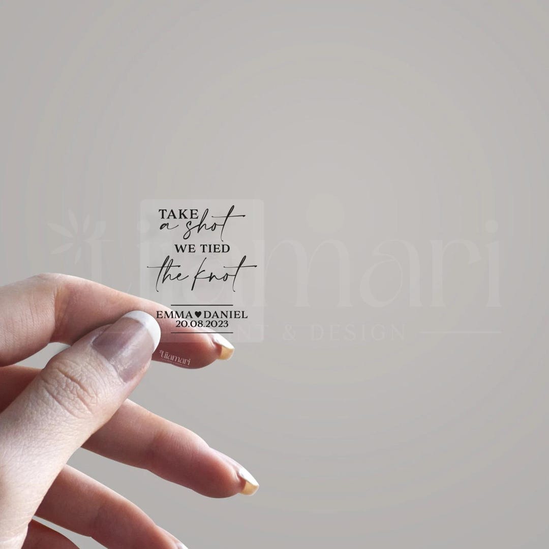 Take A Shot We Tied the Knot Stickers • Wedding Favour Stickers ...