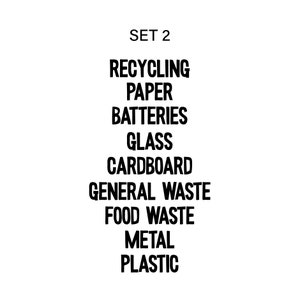 Recycling Bin Waste Adhesive Vinyl Decal Sticker Set | 9 Decals ...