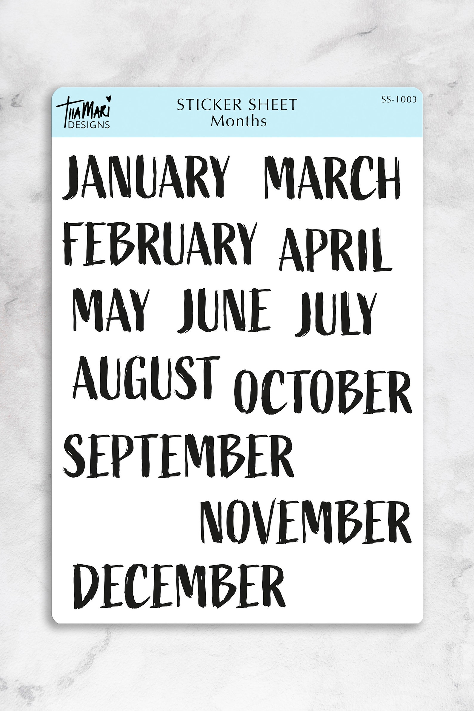 Months Script Clear Vinyl Sticker Sheet 12 Stickers 5 | Etsy