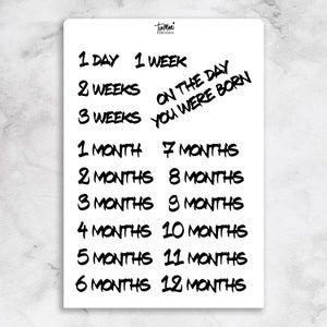 Baby Milestones Accomplishments Months Weeks Countdown Clear Vinyl ...