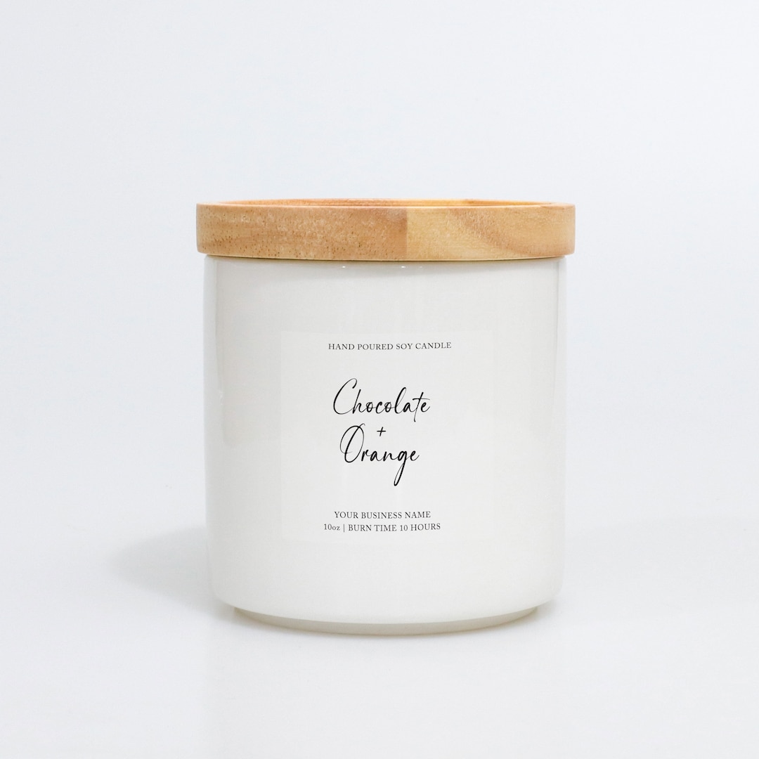 Personalised Candle Label Stickers, Simple & Modern, Black/colour ...