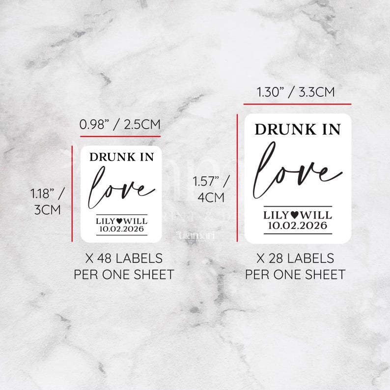 Drunk in Love Stickers • Wedding Favour Stickers • Bottle Labels ...
