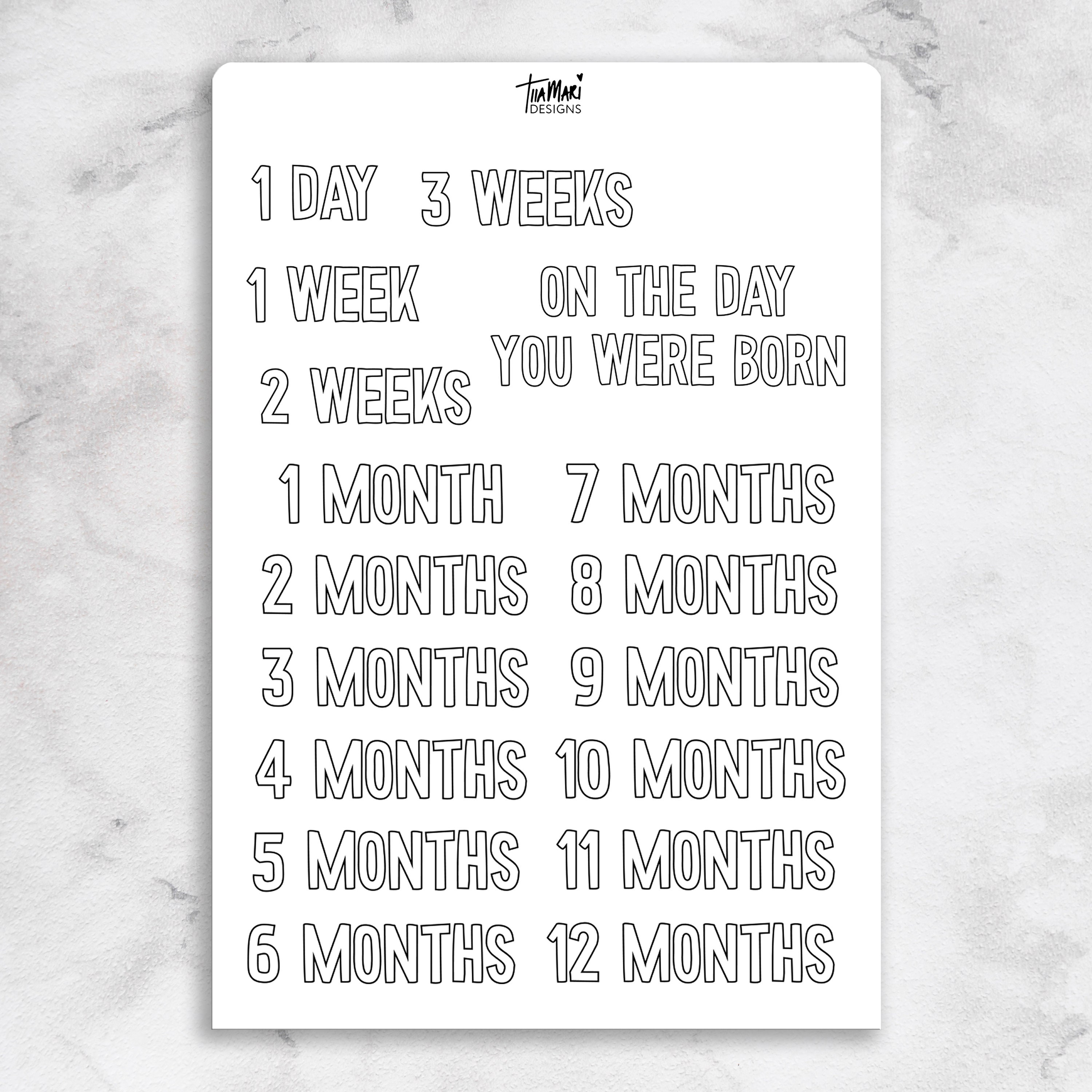 Baby Milestones Accomplishments Months Weeks Countdown Clear - Etsy UK