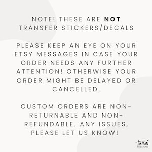 1" Long Custom Text Sticker Sheet Clear or White | 20-50 Stickers ...