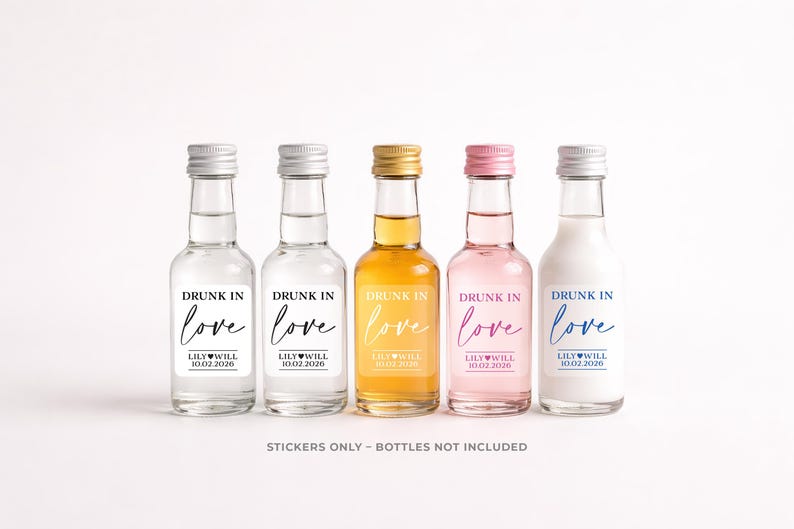 Drunk in Love Stickers • Wedding Favour Stickers • Bottle Labels ...