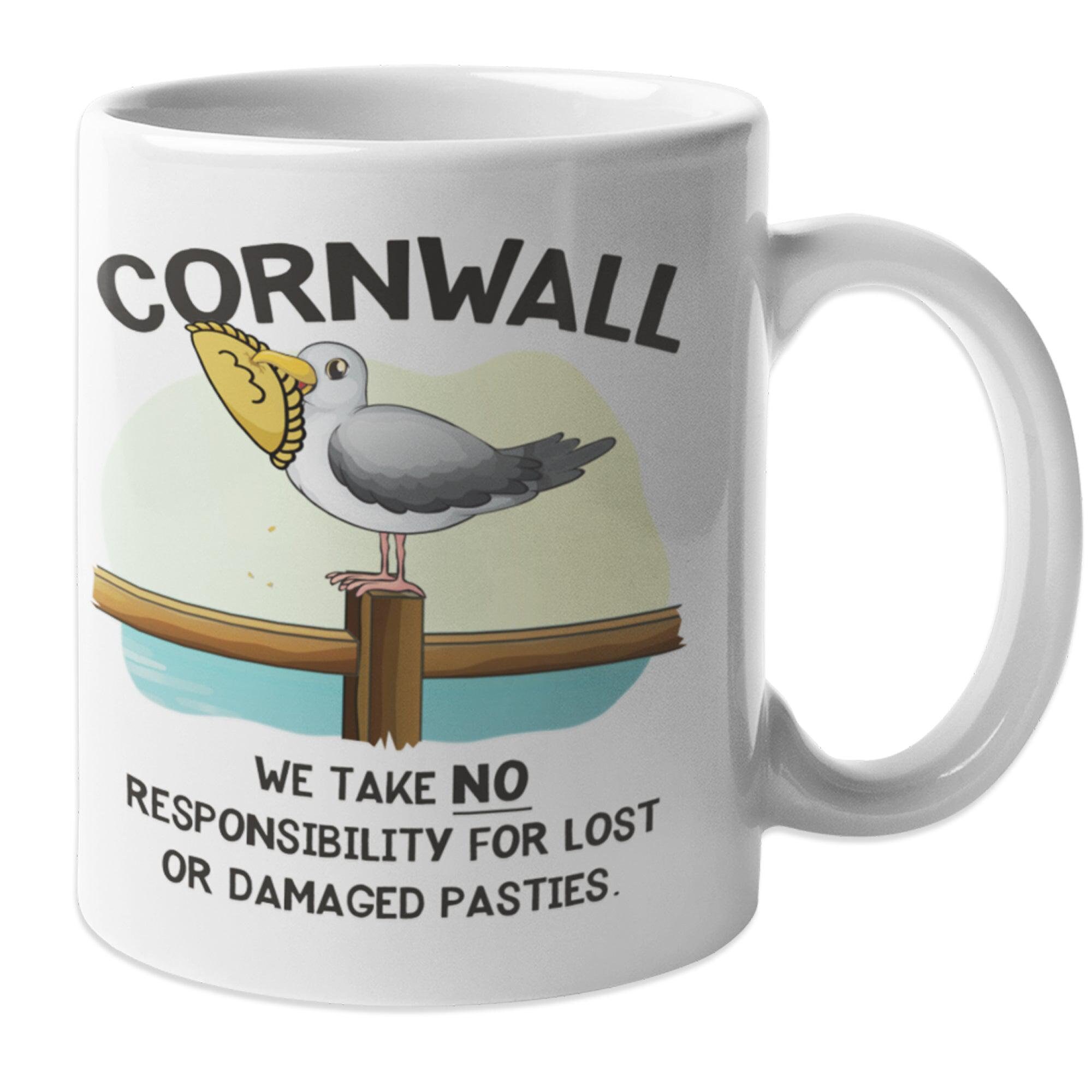 Cornwall Mug, Funny Seagull With Pasty, Cornish Gifts, Kernow One and ...