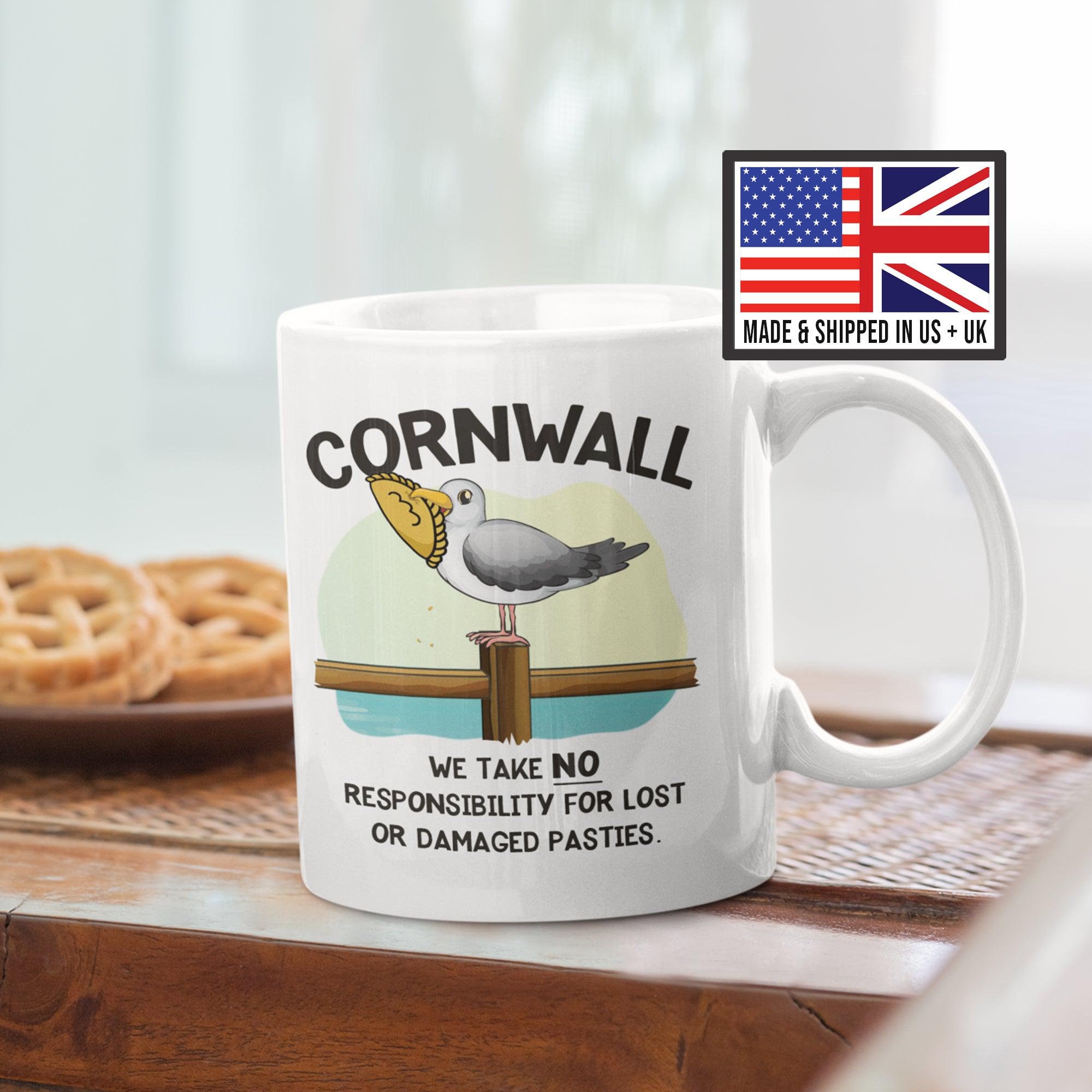 Cornwall Mug, Funny Seagull With Pasty, Cornish Gifts, Kernow One and ...