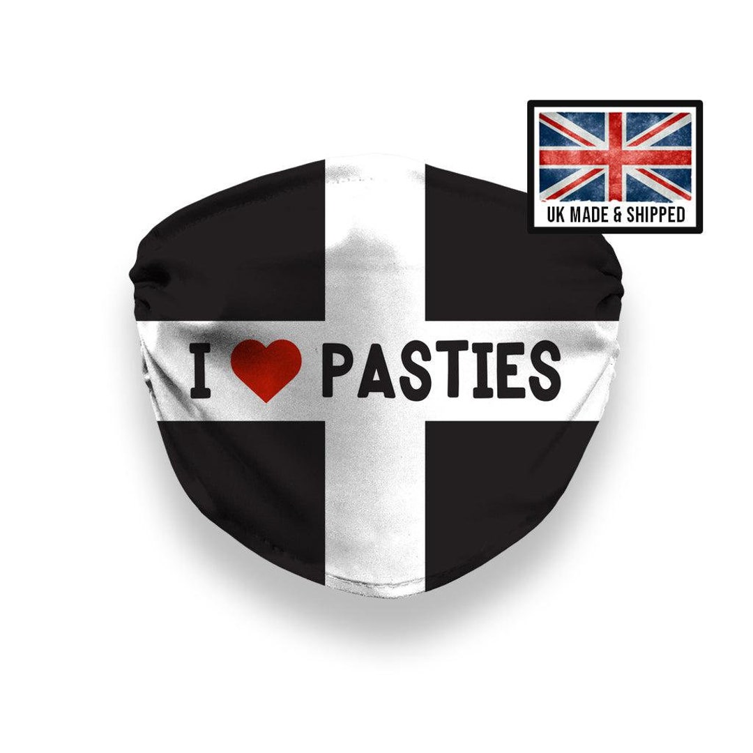 Cornwall Flag Pasties Face Mask, Cornish Pasty Lovers Facemask, Kernow ...