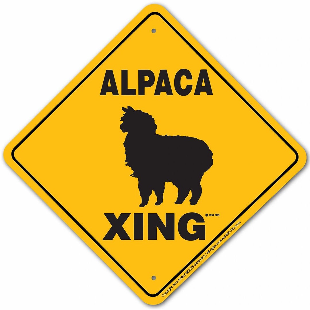 Alpaca Xing Sign Aluminum 12 in X 12 in #20734 - Etsy