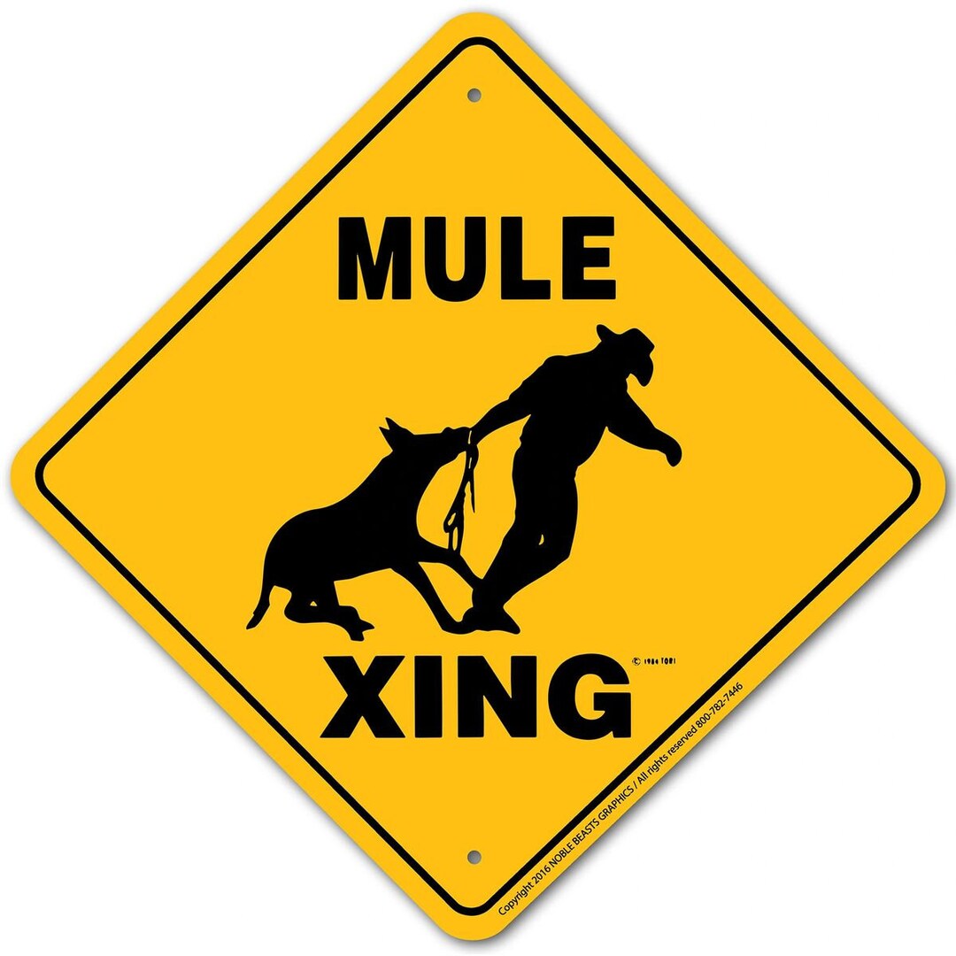 Mule (balky) Xing Sign Aluminum 12" X 12" #20301 - Etsy