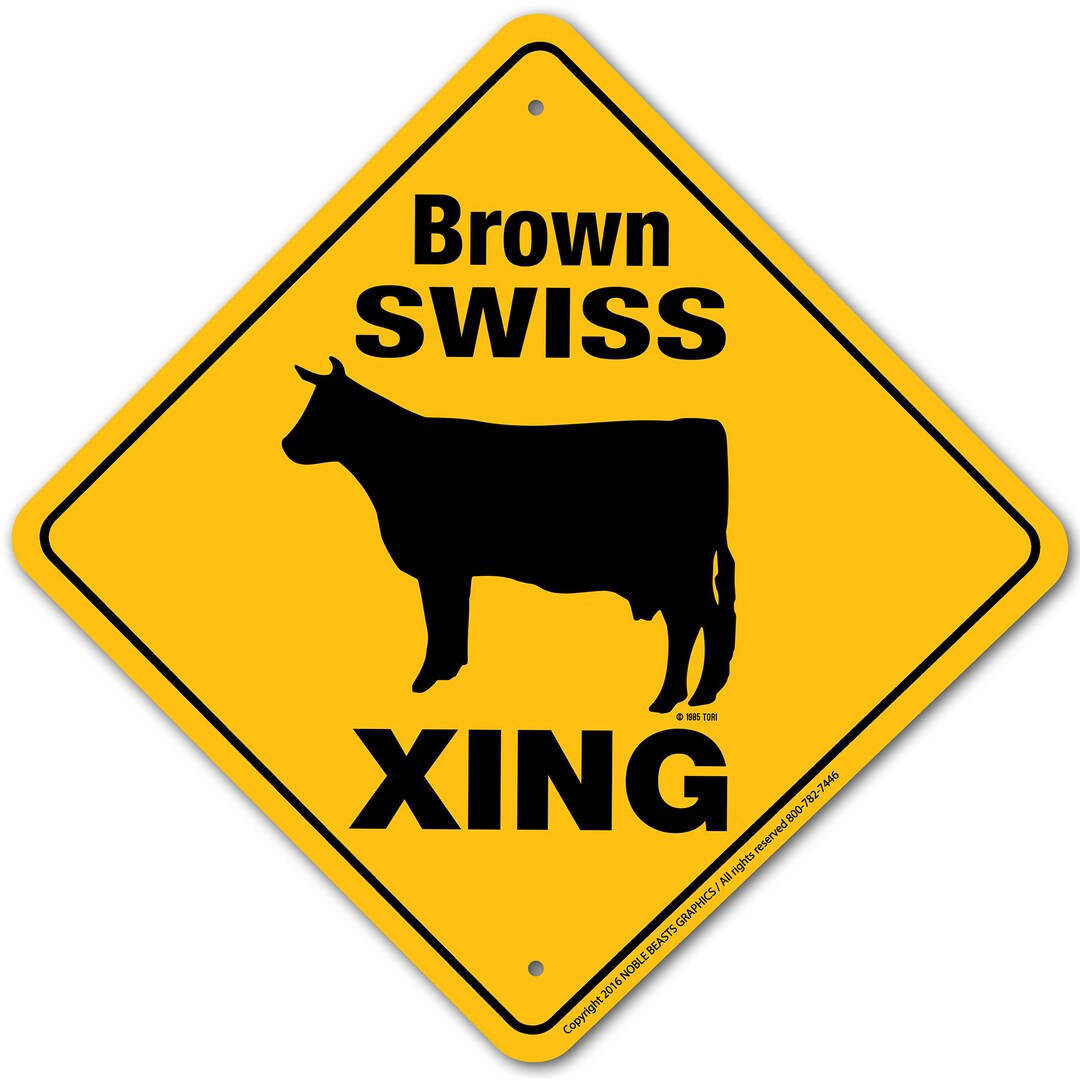 Brown Swiss Xing Sign Aluminum 12 in X 12 in #20727 - Etsy