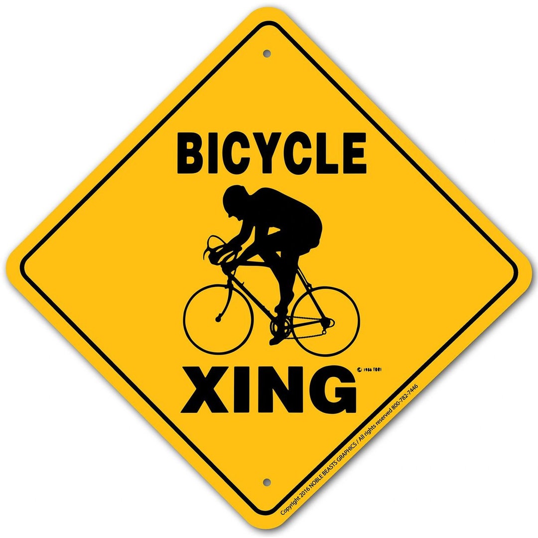 Bicycle Xing Sign Aluminum 12 in X 12 in #20420 - Etsy