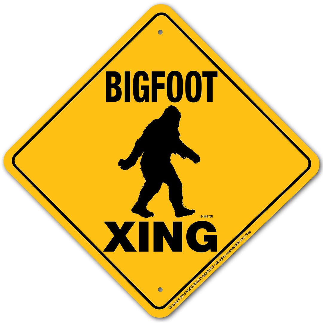 Bigfoot Xing Sign Aluminum 12" X 12" #20BFT - Etsy