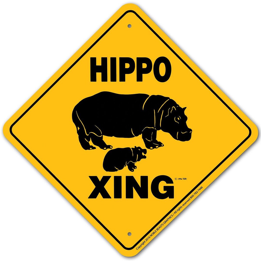 Hippo Xing Sign Aluminum 12 in X 12 in #20828 - Etsy