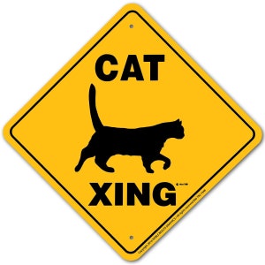 Cat (generic) Xing Sign Aluminum 12 in X 12 in #20755 - Etsy