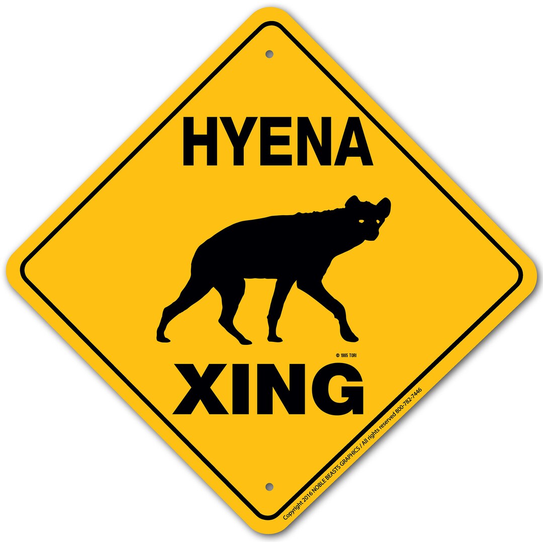 Hyena Xing Sign Aluminum 12 in X 12 in #201001 - Etsy