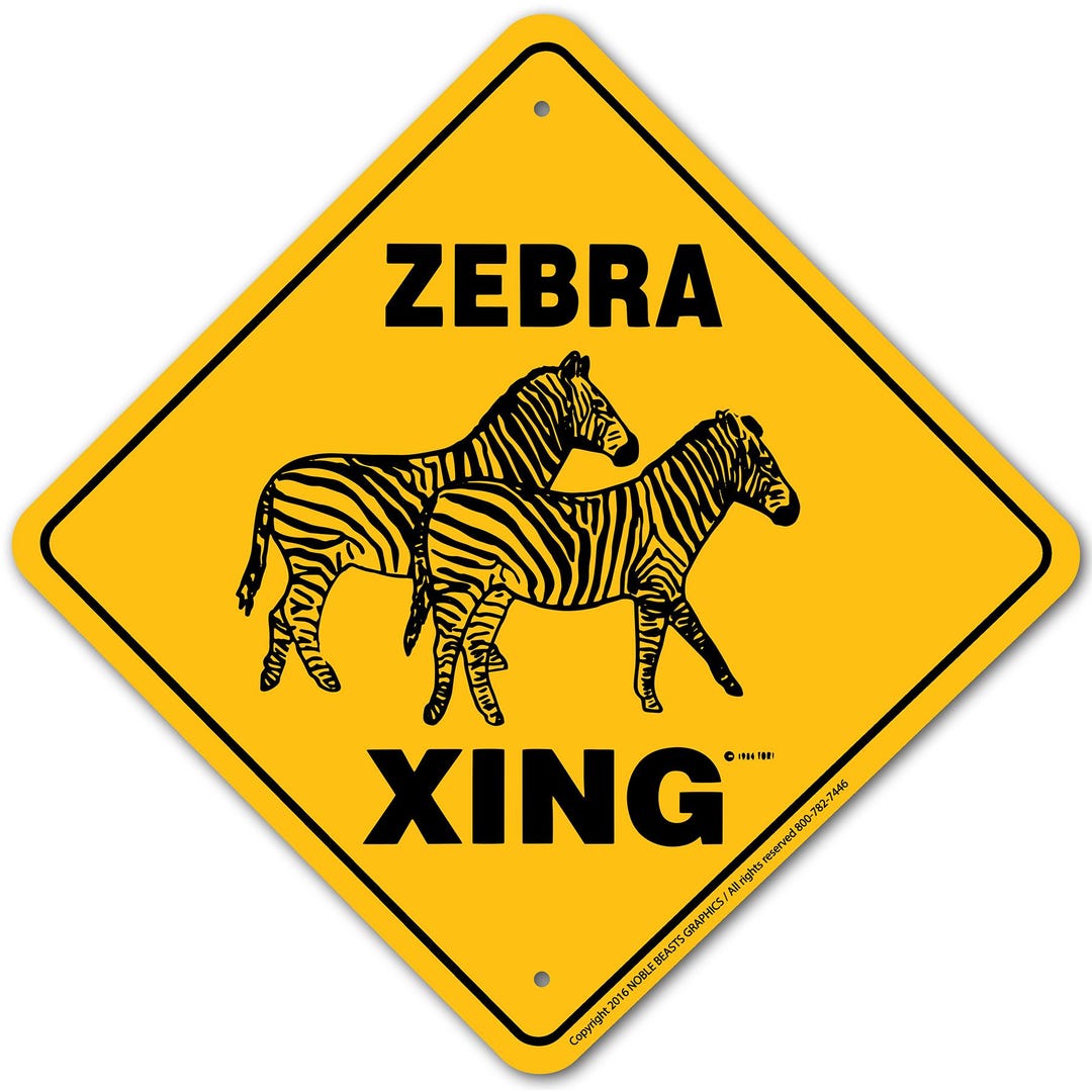 Zebra Xing Sign Aluminum 12 in X 12 in #20764 - Etsy