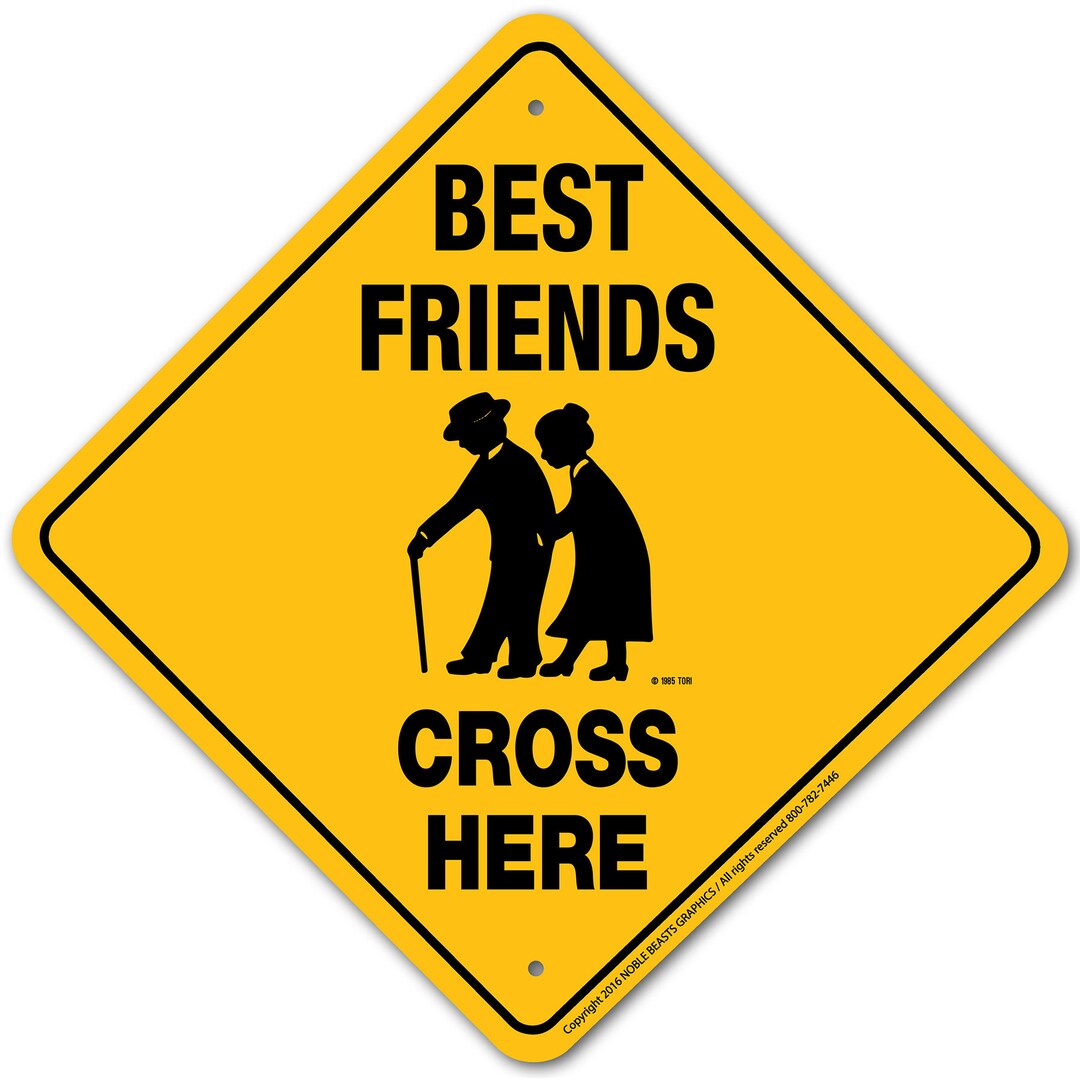 Best Friends Cross Here Old Folks Sign Aluminum 12" X 12" #20957 - Etsy