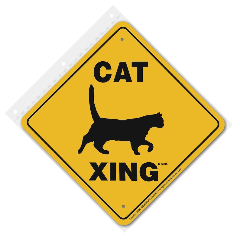 Cat generic Xing Sign Aluminum 12 in X 12 in 20755 - Etsy