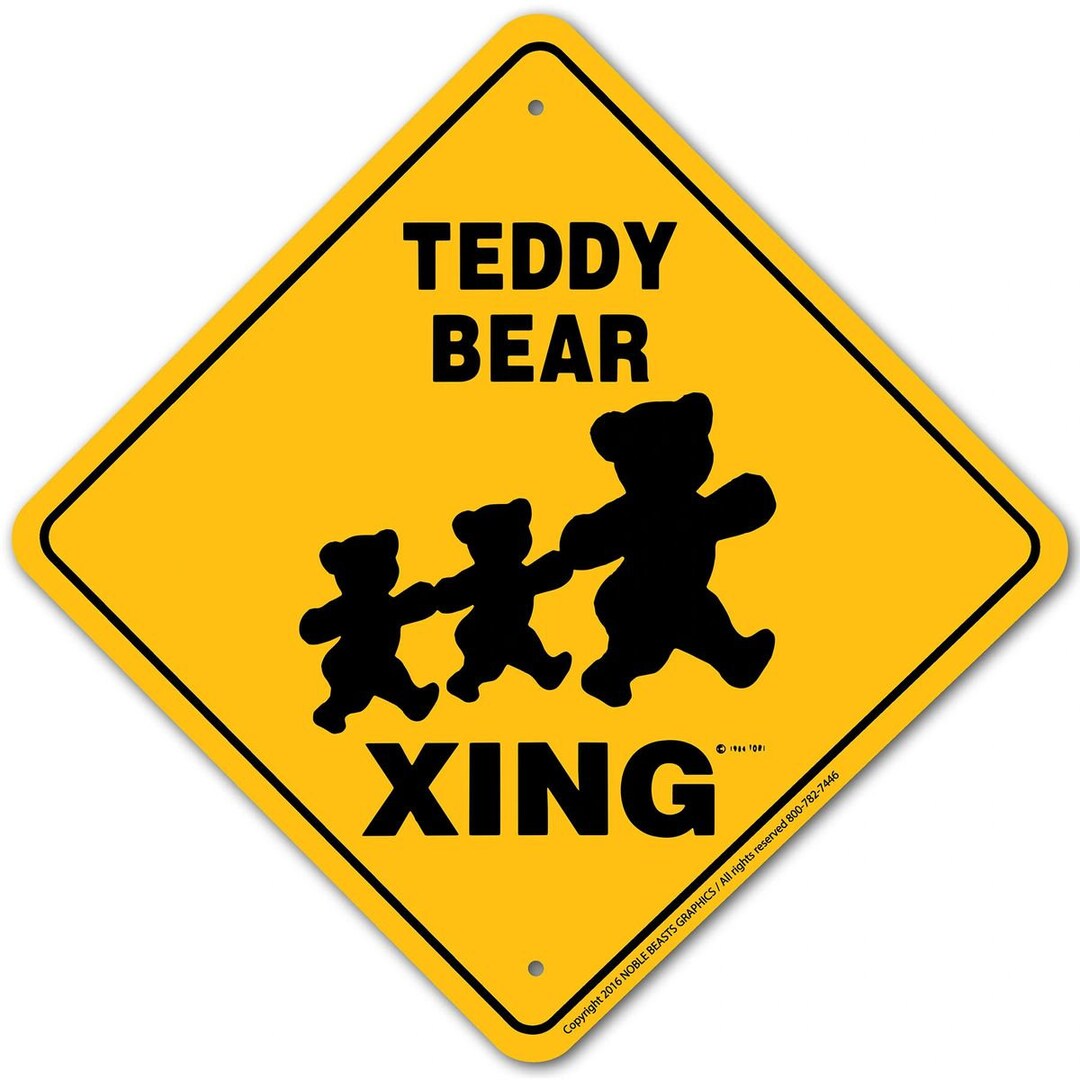 Teddy Bear Xing Sign Aluminum 12 in X 12 in 20763 - Etsy