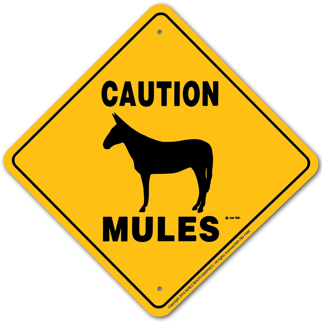 Caution Mules Sign Aluminum 12 in X 12 in #21303 - Etsy