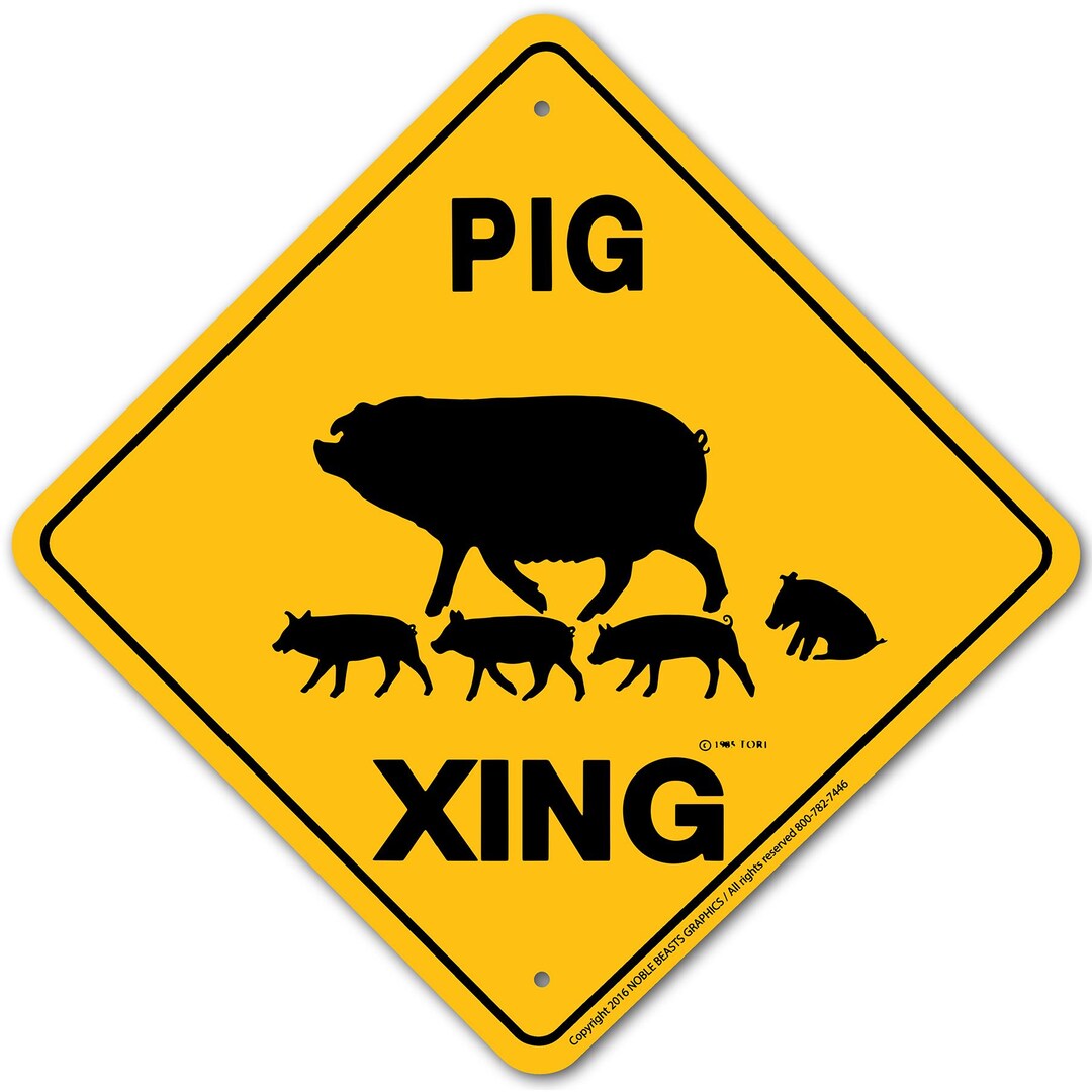 Pig Xing Sign Aluminum 12 in X 12 in #20378 - Etsy