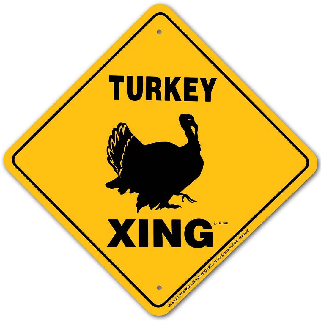 Turkey Xing Sign Aluminum 12" X 12" #20669 - Etsy