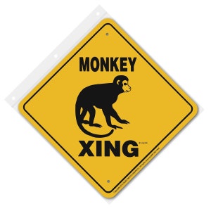 Monkey Xing Sign Aluminum 12 in X 12 in #20915 - Etsy