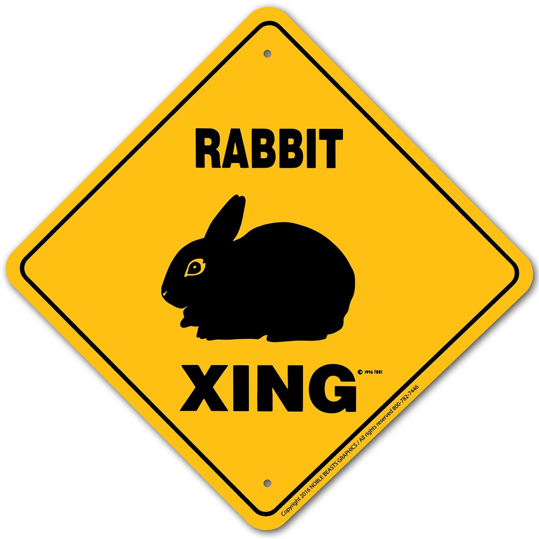 Rabbit Xing Sign Aluminum 12 in X 12 in #20920 - Etsy