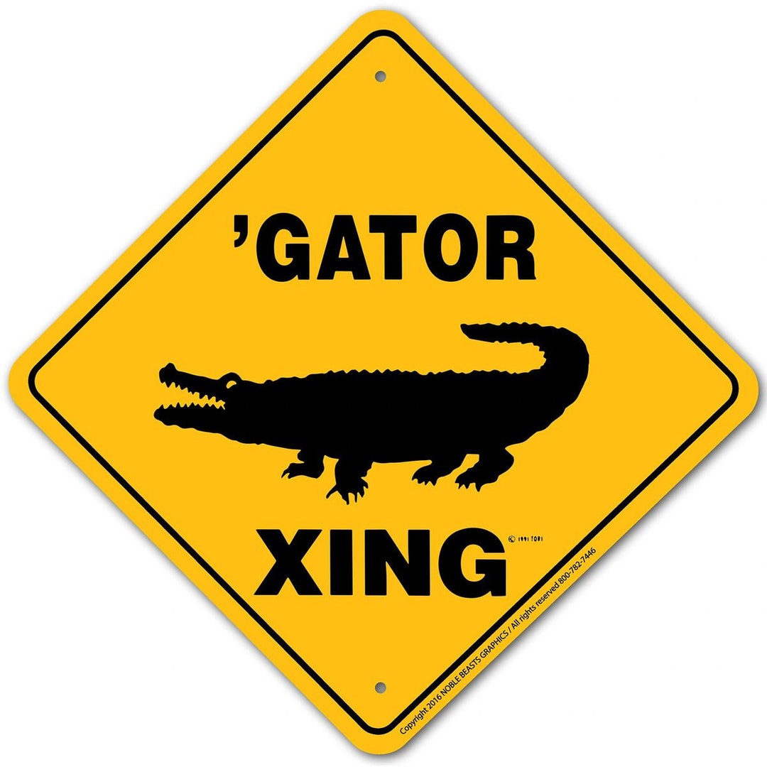 Gator Xing Sign Aluminum 12 in X 12 in #20666 - Etsy