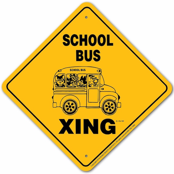 School Bus Xing Sign Aluminum 12 in X 12 in 20888 | Etsy