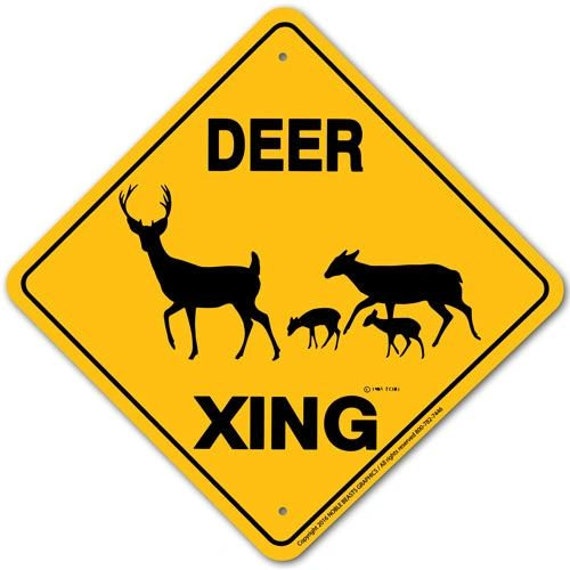 Deer Xing Sign Aluminum 12 in X 12 in 20374 | Etsy