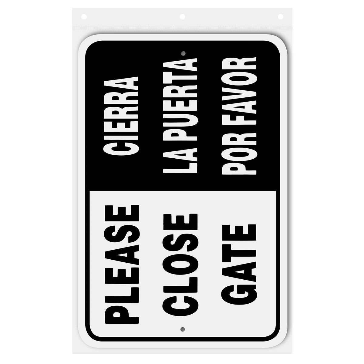 Please Close Gate Cerrado La Puerta Por Favor Sign Aluminum 18" X 12 ...
