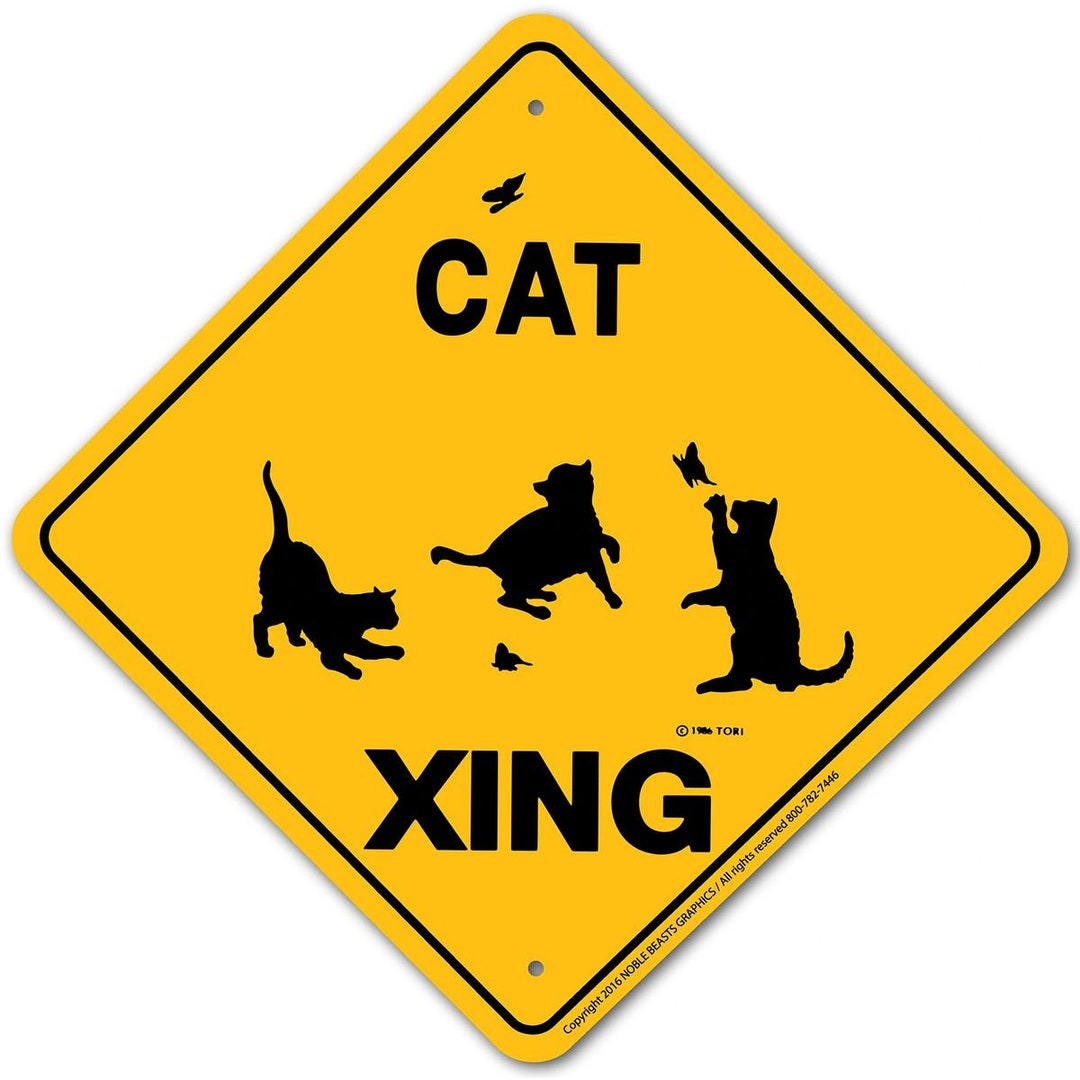 Cat Xing Sign Aluminum 12 in X 12 in #20402 - Etsy