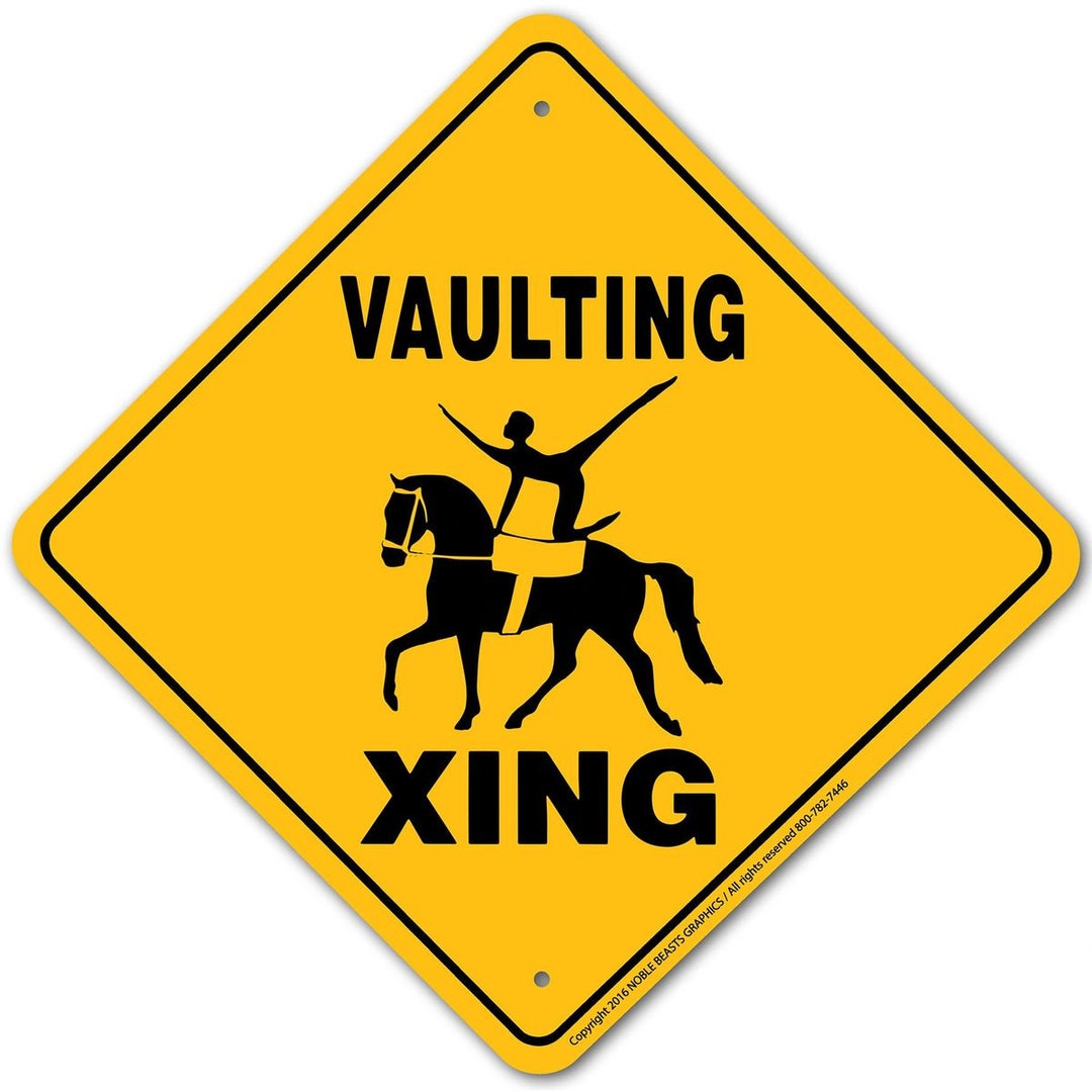 Vaulting Xing Sign Aluminum 12 in X 12 in #20564 - Etsy